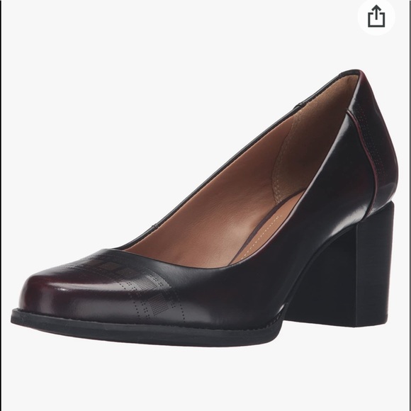 Clarks | Shoes | Clarks Artisan Tarah Sofia Plum Block Heel Comfort ...